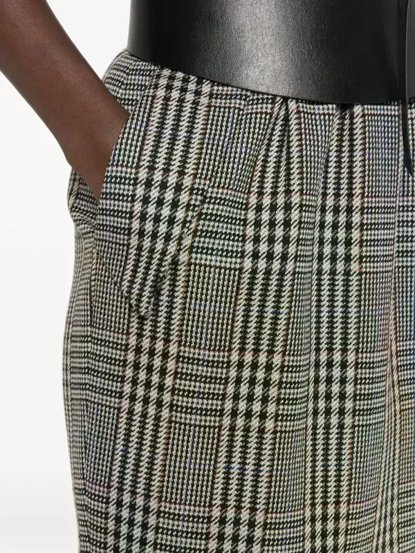 Stella McCartney Prince Of Wales Check Wool Midi Skirt - Grey