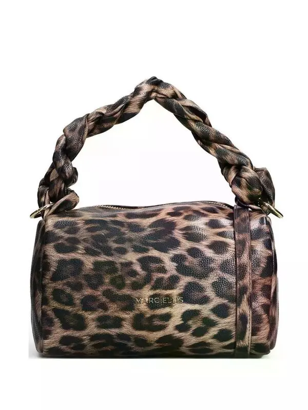MARC ELLIS Brigitte Leo Leopard-print Braided Shoulder Bag - Neutrals