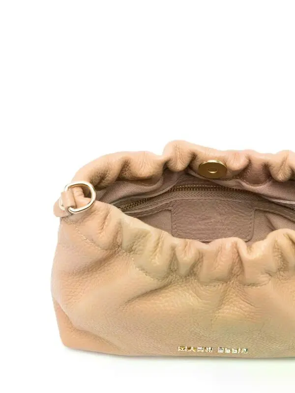 MARC ELLIS Ruched Leather Shoulder Bag