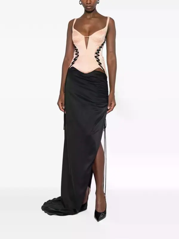 MARIA LUCIA HOHAN Sakura Lace-up Corset Dress - Black
