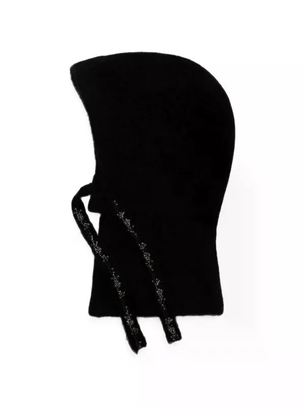 ERMANNO FIRENZE Bead-embellished Balaclava - Black