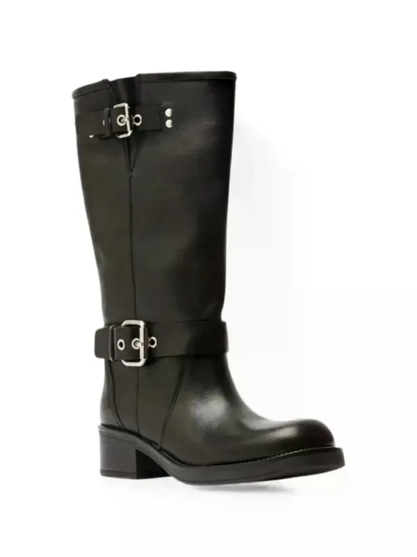 Max Mara Buckle-detail Leather Boots