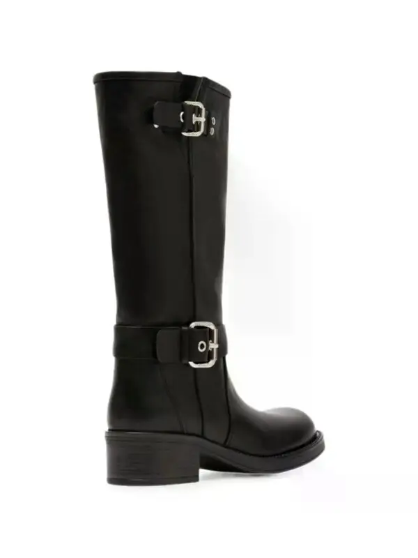 Max Mara Buckle-detail Leather Boots