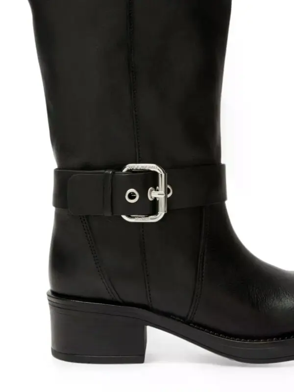 Max Mara Buckle-detail Leather Boots
