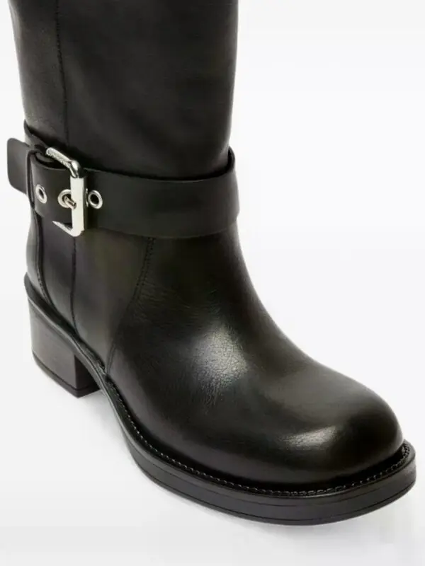 Max Mara Buckle-detail Leather Boots