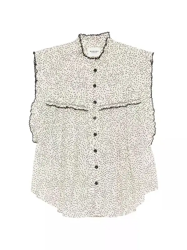 MARANT ETOILE Polka-dot Ruffled Blouse