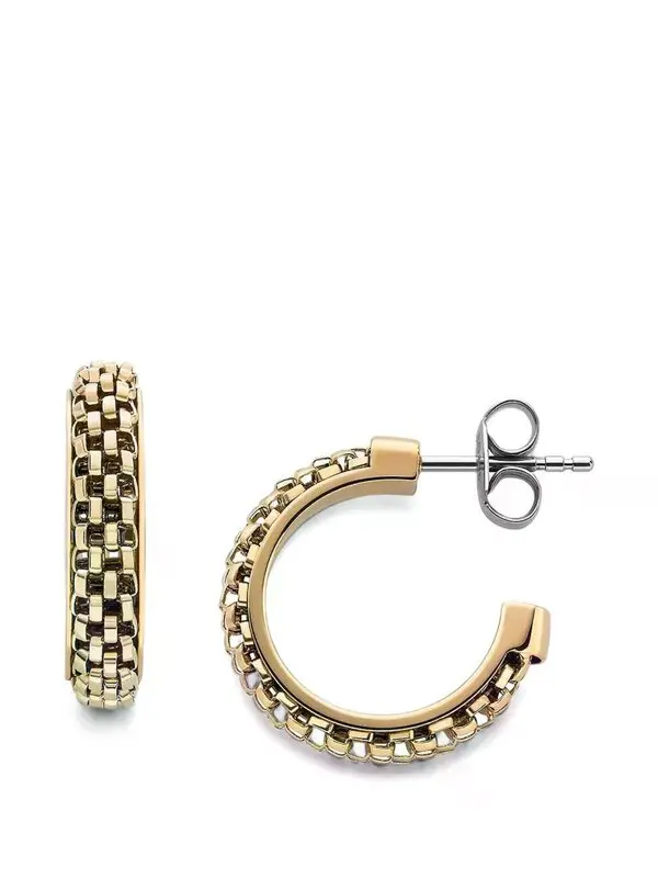 Skagen Merete Woven-detail Hoop Earrings