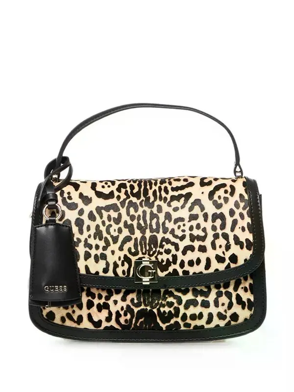 Guess Audrey Leopard-print Crossbody Bag - Black