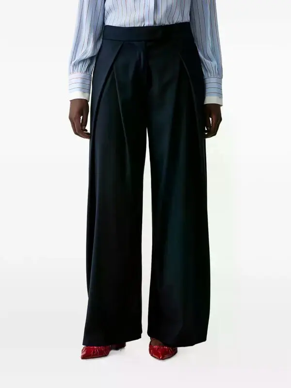 ERMANNO FIRENZE Pleated Wide-leg Trousers