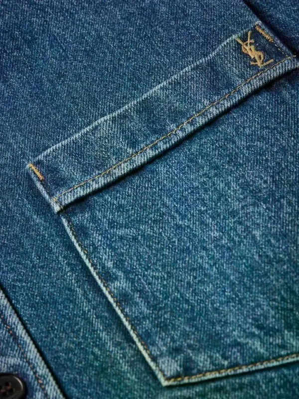 Saint Laurent Cassandre Shirt In Denim