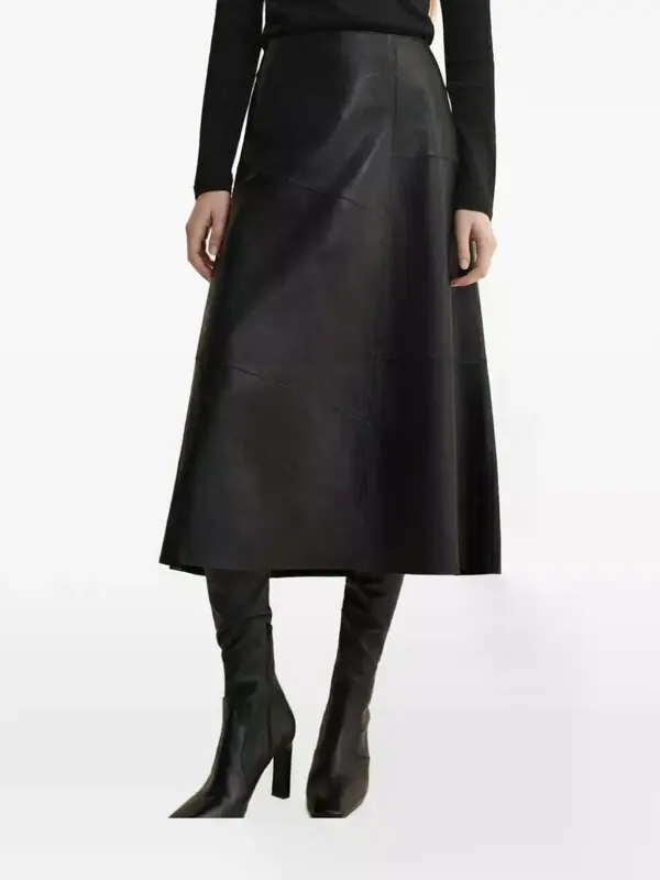 ARMA Vayenne Panelled Leather A-line Midi Skirt