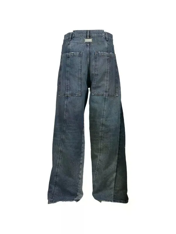 B1ARCHIVE Distressed Twisted-seam Jeans