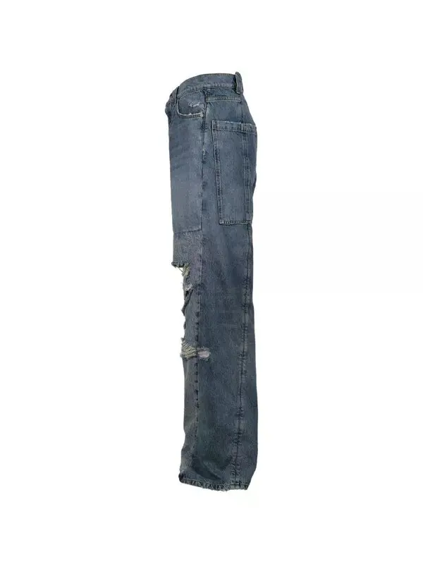 B1ARCHIVE Distressed Twisted-seam Jeans