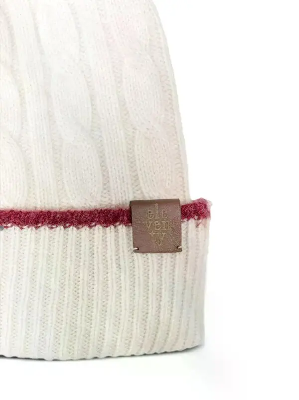 Eleventy Cable-knit Cashmere Beanie Hat - Neutrals