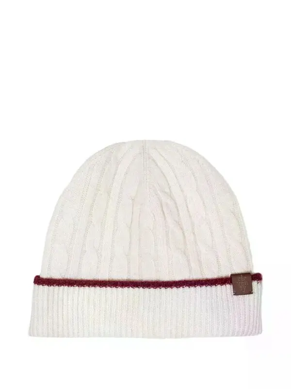Eleventy Cable-knit Cashmere Beanie Hat - Neutrals