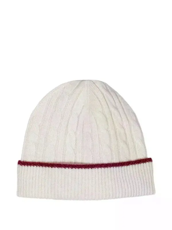 Eleventy Cable-knit Cashmere Beanie Hat - Neutrals