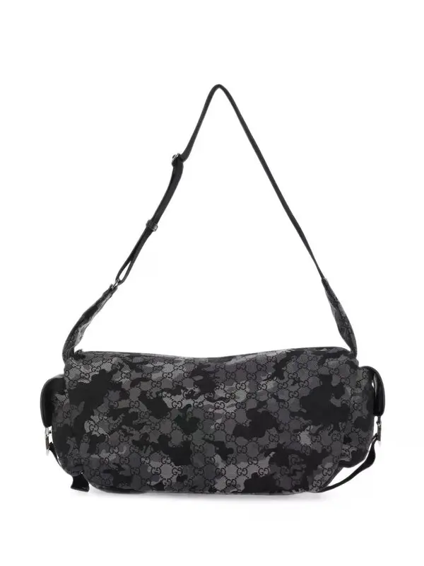 Gucci Camouflage-print Gg Canvas Shoulder Bag - Black