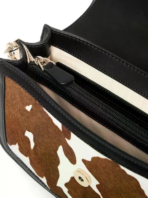 Guess Audrey Cow-print Logo-plaque Tote Bag - Brown