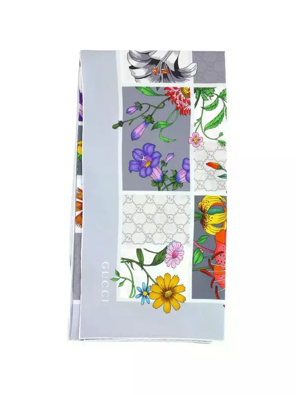 Gucci Gg Silk Scarf - White