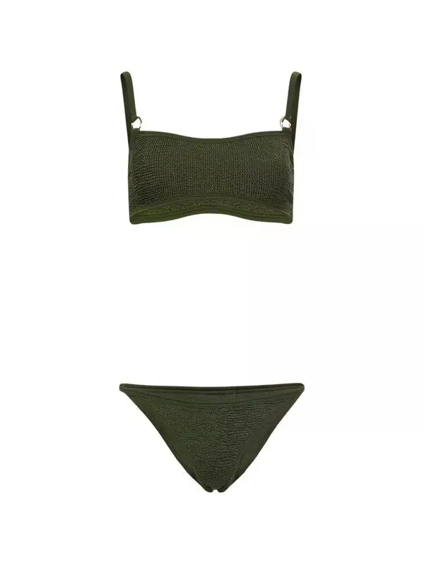 Hunza G Seersucker-effect Bikini - Green