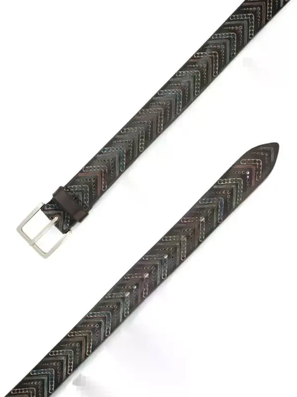 Orciani Chevron-embossed Laser-cut Belt - Brown