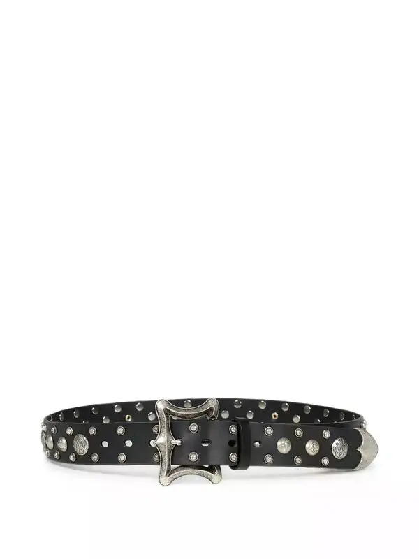 THUG CLUB Dragon Stud-embellished Leather Belt - Black
