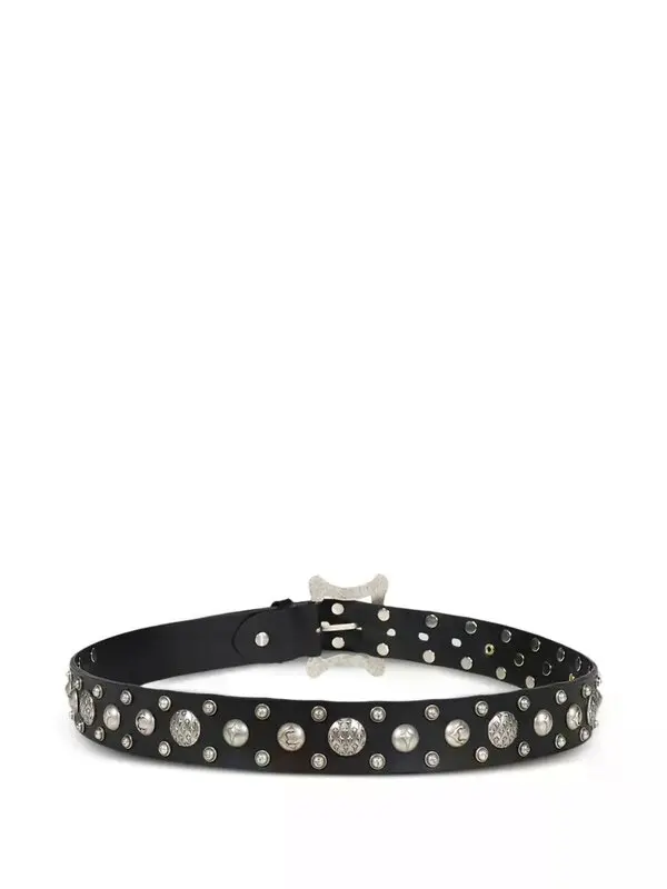 THUG CLUB Dragon Stud-embellished Leather Belt