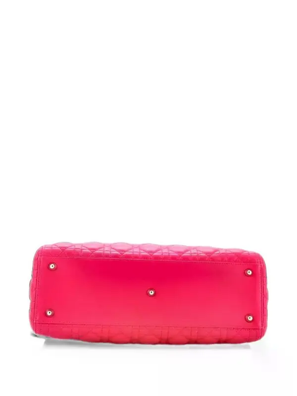 Dior Cannage Quilt Lambskin Large Tote Bag - Pink
