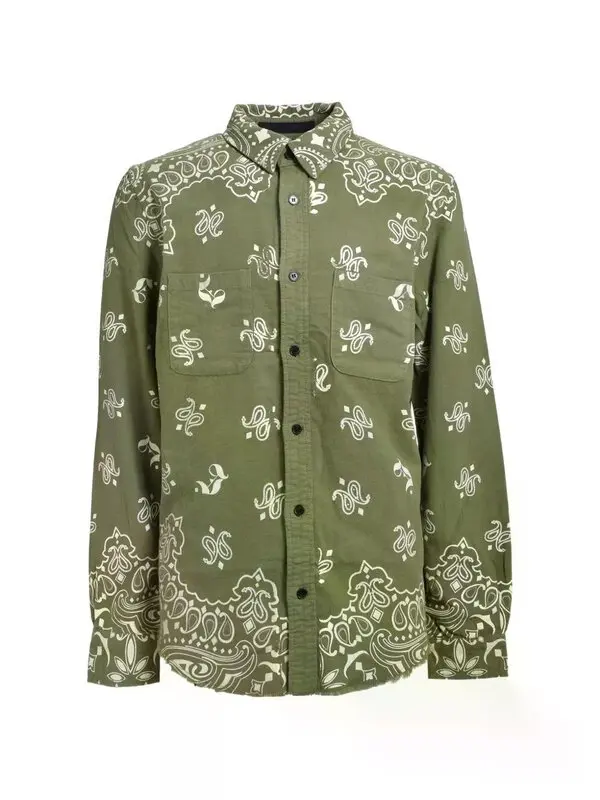 JUN/NAKAYAMA Paisley-print Raw-edge Shirt