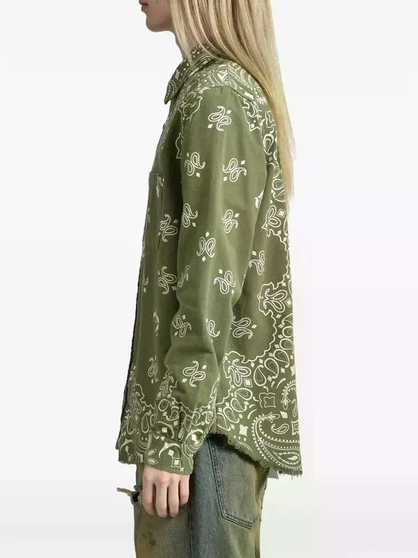 JUN/NAKAYAMA Paisley-print Raw-edge Shirt