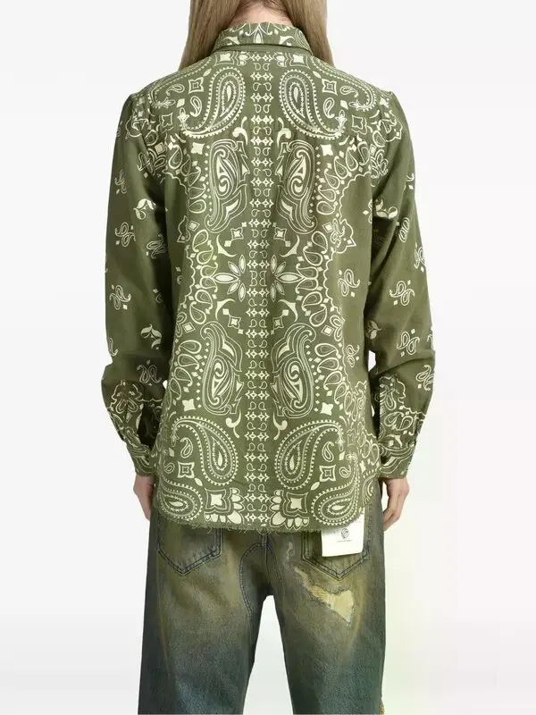 JUN/NAKAYAMA Paisley-print Raw-edge Shirt