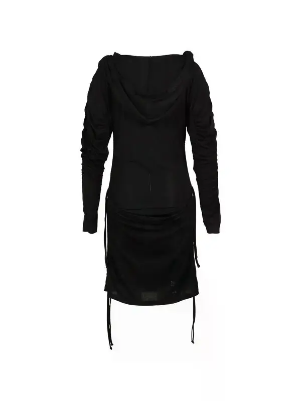 BASICKS Ruched Hooded Mini Dress