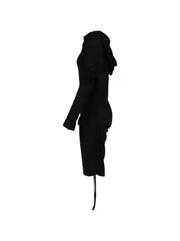 BASICKS Ruched Hooded Mini Dress