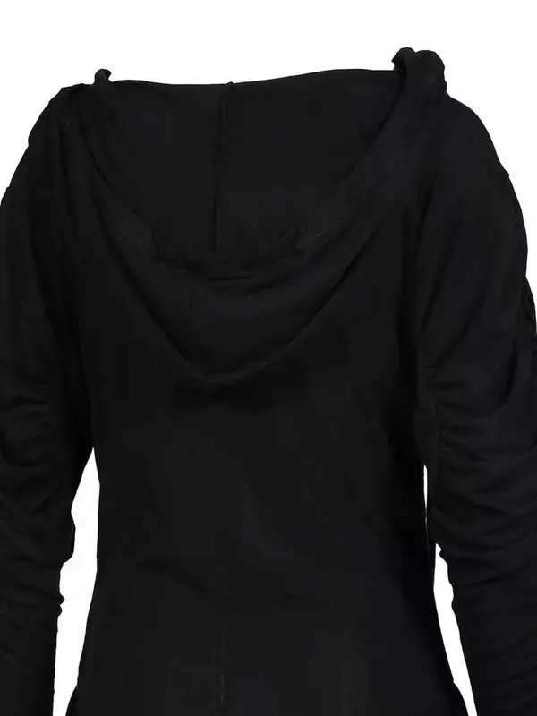 BASICKS Ruched Hooded Mini Dress