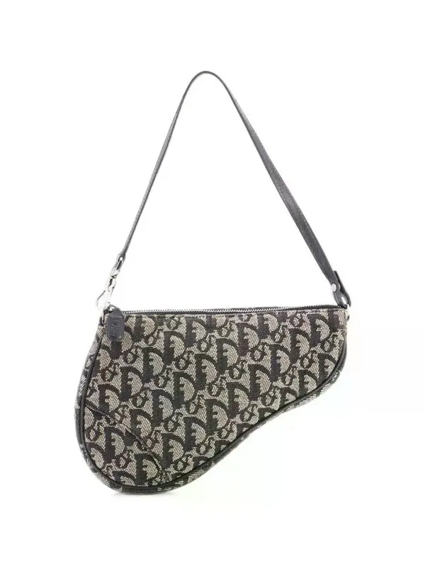 Dior Vintage Saddle Bag Diorissimo Canvas Mini Clutch Bag