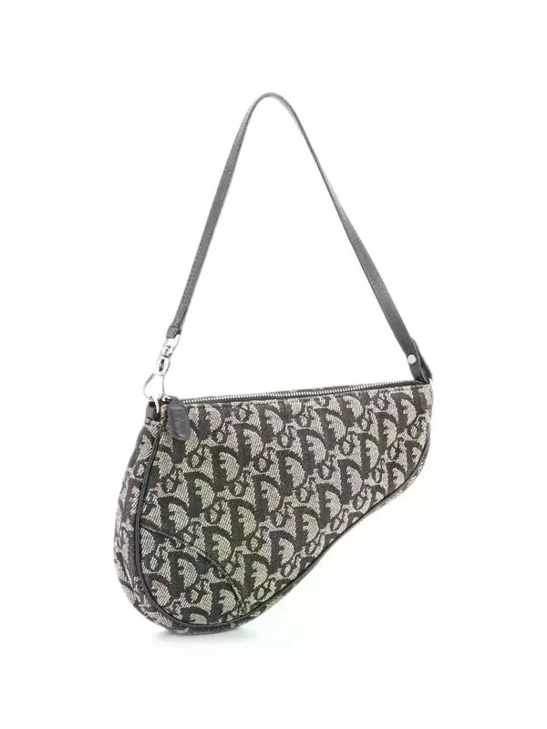 Dior Vintage Saddle Bag Diorissimo Canvas Mini Clutch Bag