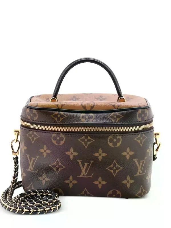 LOUIS VUITTON Vanity Handbag Reverse Monogram Canvas Pm Satchel - Brown
