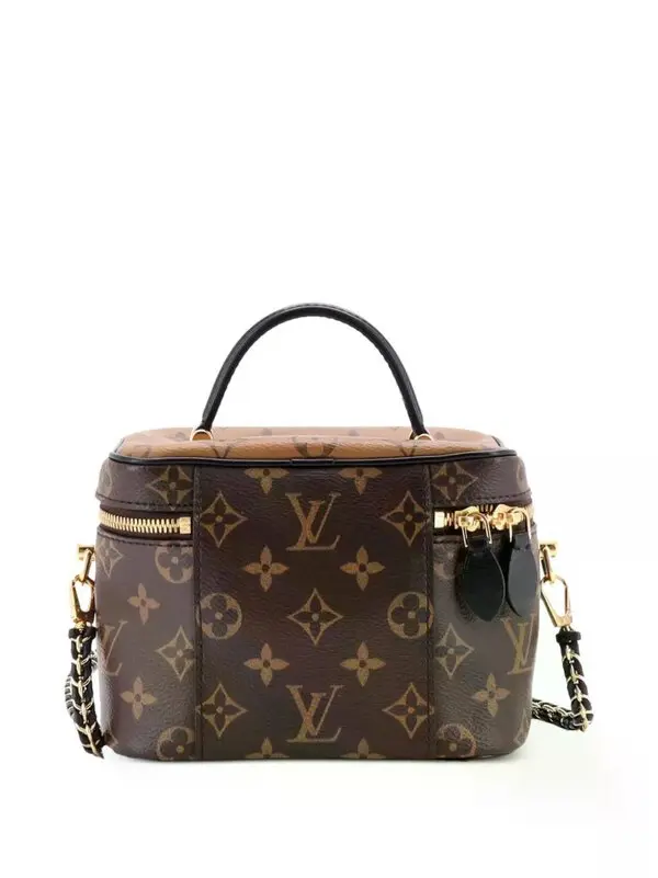 LOUIS VUITTON Vanity Handbag Reverse Monogram Canvas Pm Satchel - Brown