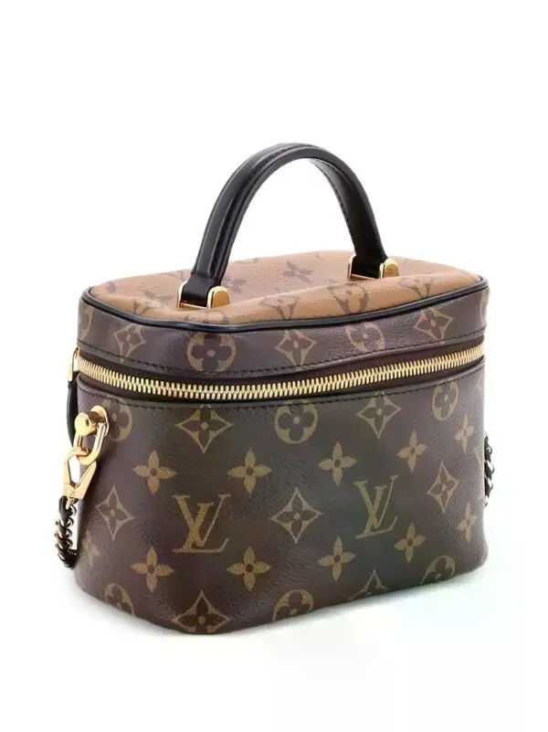 LOUIS VUITTON Vanity Handbag Reverse Monogram Canvas Pm Satchel - Brown