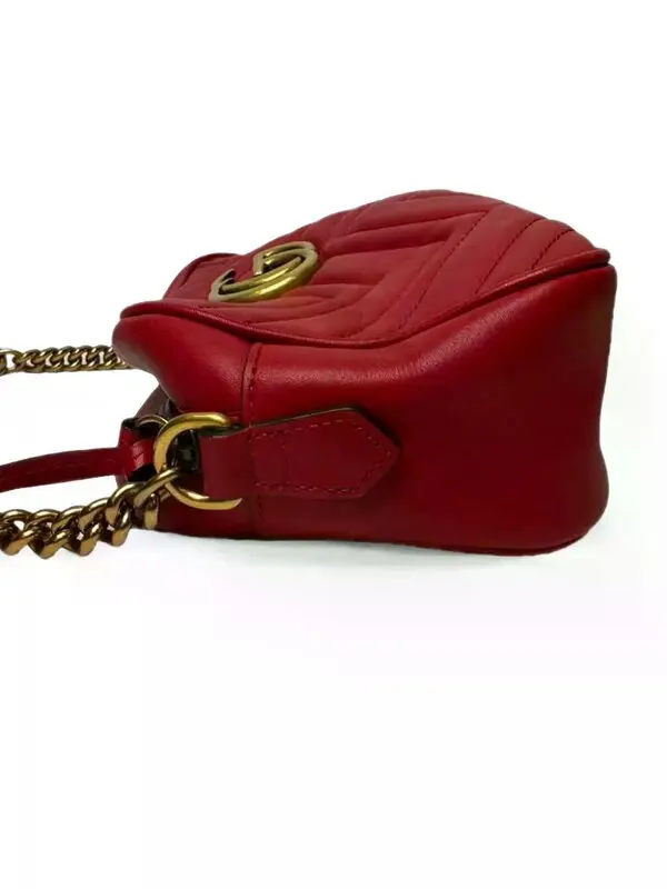 Gucci Marmont Quilted Shoulder Bag - Red