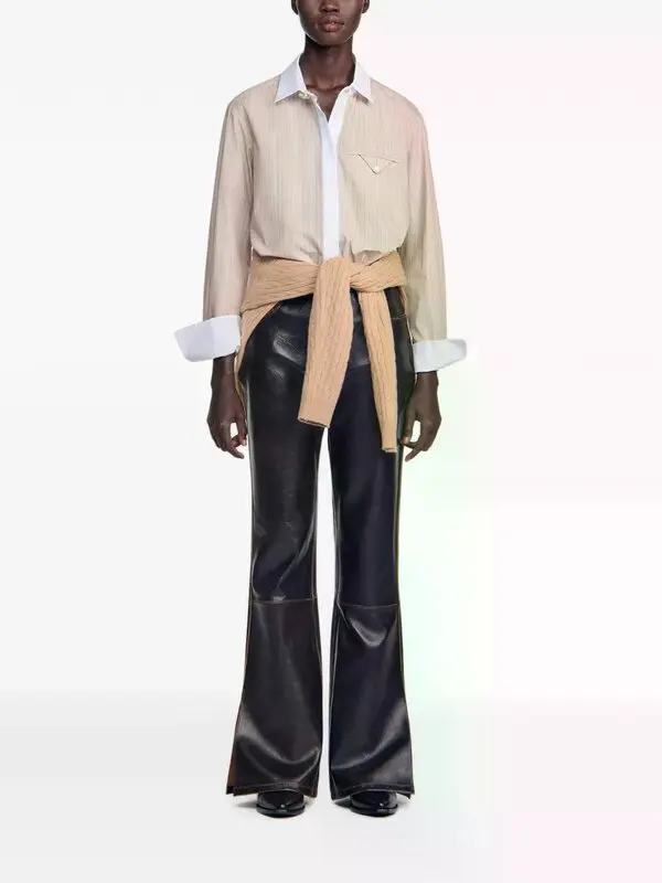Sandro Striped Oversized Button-up Shirt