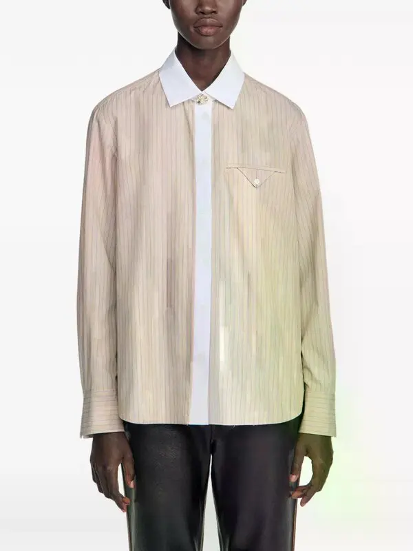 Sandro Striped Oversized Button-up Shirt