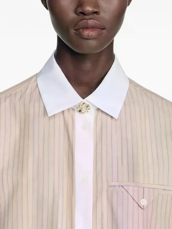 Sandro Striped Oversized Button-up Shirt