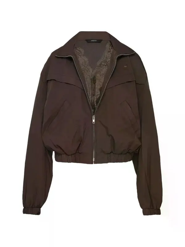 PUSHBUTTON Lace-panelled Bomber Jacket