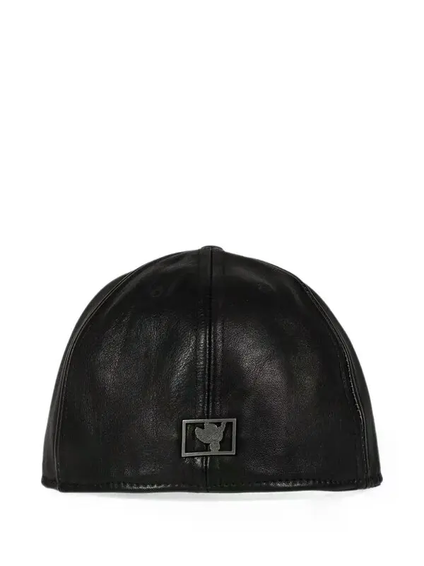 EARTHLING COLLECTIVE Brain Bucket Logo-plaque Leather Cap