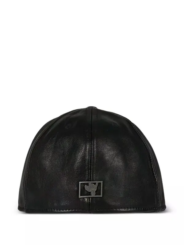 EARTHLING COLLECTIVE Brain Bucket Logo-plaque Leather Cap