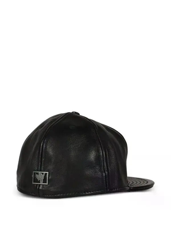 EARTHLING COLLECTIVE Brain Bucket Logo-plaque Leather Cap