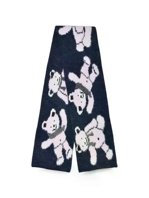 MAGLIANO Orsetti Jacquard-knit Bear-motif Scarf