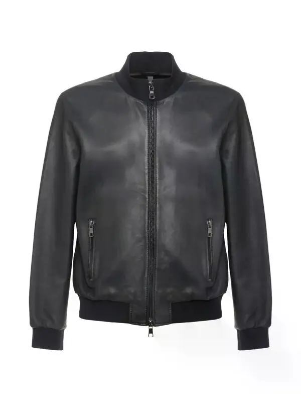 THE JACK LEATHERS Derek Zip-up Leather Jacket