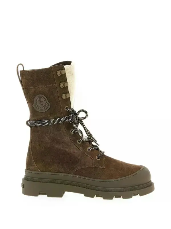 Moncler Vera High Suede & Shearling Lace-up Boots